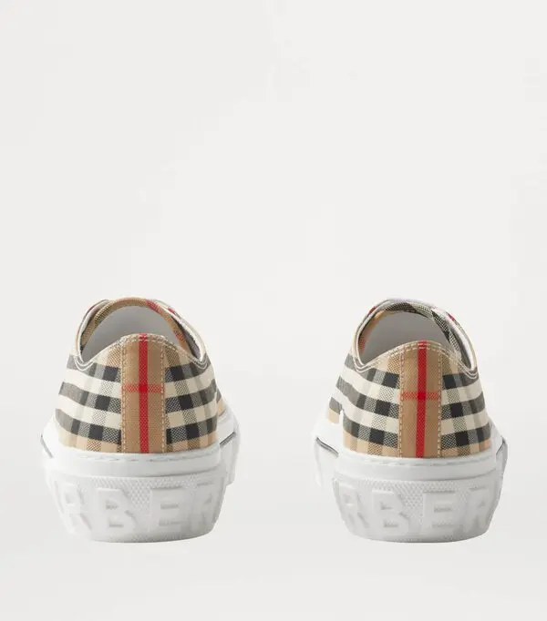 Burberry Cotton Check Sneakers - Beige