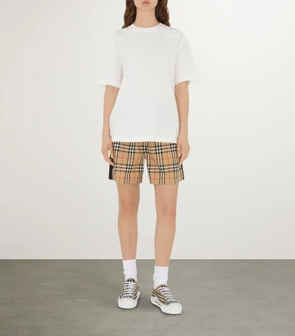 Burberry Cotton Check Sneakers - Beige