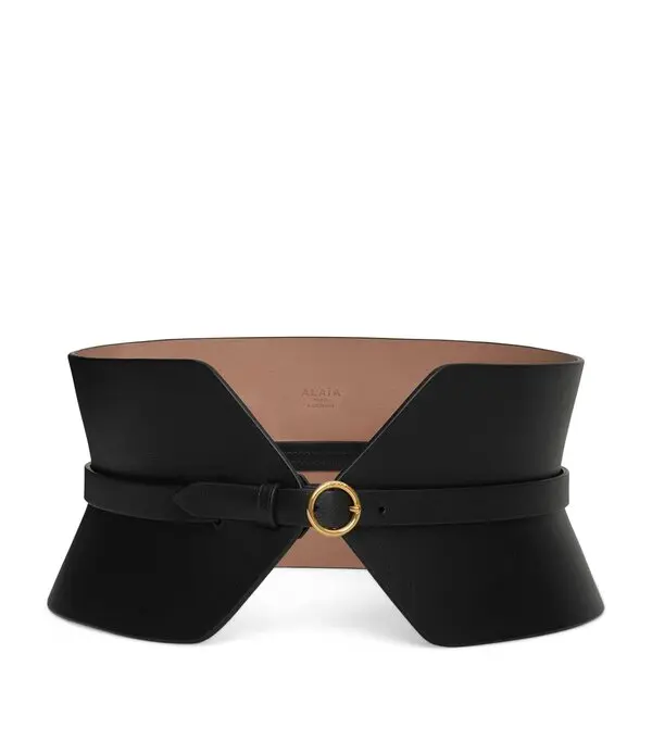 Alaïa Leather Bustier Belt - Black