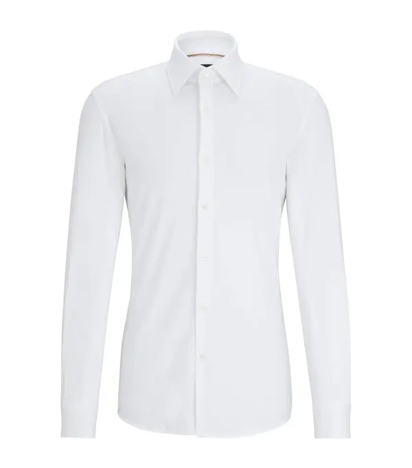BOSS Stretch-cotton Slim Shirt - White