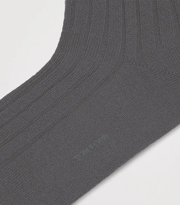 TOM FORD Cashmere-blend Ribbed Socks - Grey