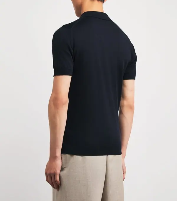 John Smedley Cotton-cashmere Elias Polo Shirt - Navy
