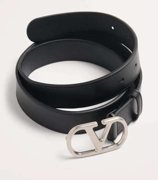 Valentino Garavani Vlogo Signature Leather Belt