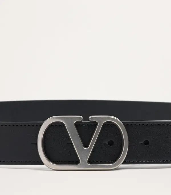 Valentino Garavani Vlogo Signature Leather Belt