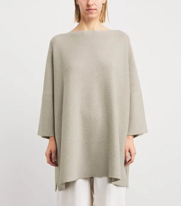 Eskandar Cashmere Split-sleeve Relaxed Sweater - Grey
