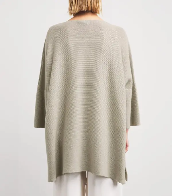 Eskandar Cashmere Split-sleeve Relaxed Sweater - Grey