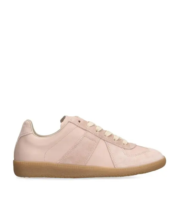 MAISON MARGIELA Leather And Suede Replica Sneakers - Pink