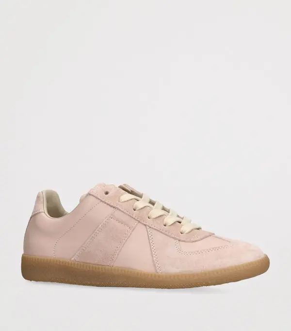 MAISON MARGIELA Leather And Suede Replica Sneakers - Pink
