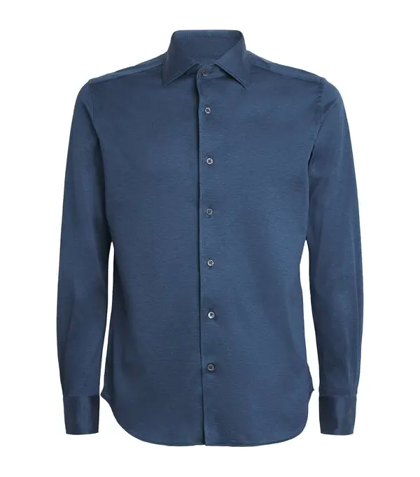 Corneliani Cotton Long-sleeve Shirt - Blue