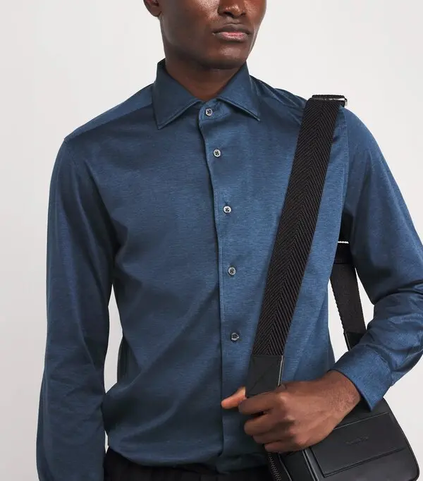 Corneliani Cotton Long-sleeve Shirt - Blue