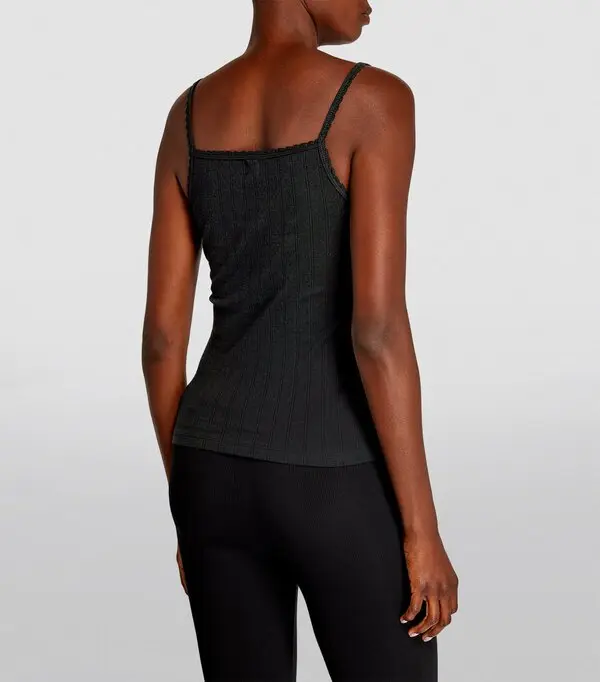 LESET Classic Pointelle Tank Top - Black