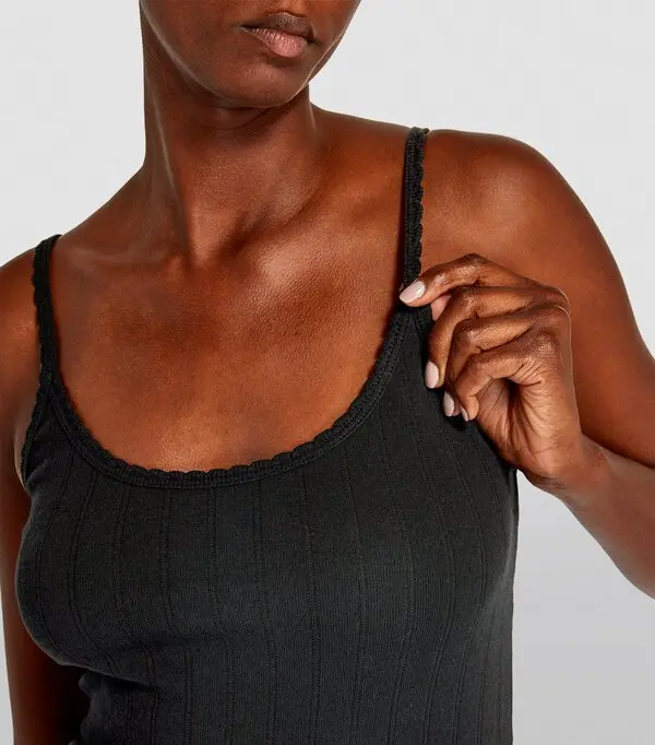 LESET Classic Pointelle Tank Top - Black
