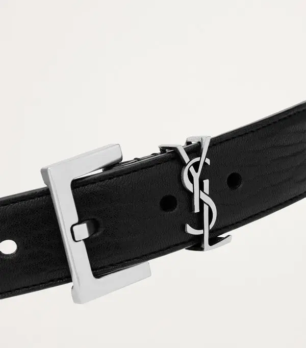 Saint Laurent Leather Logo Belt