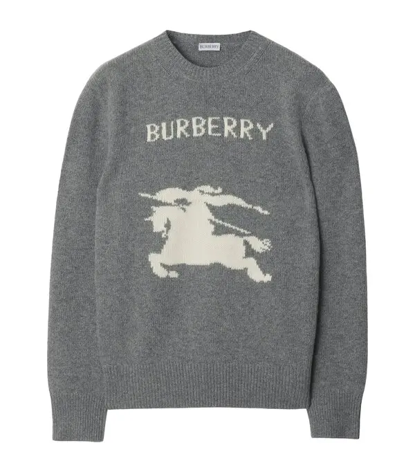 Burberry Wool-cashmere Ekd Sweater - Grey