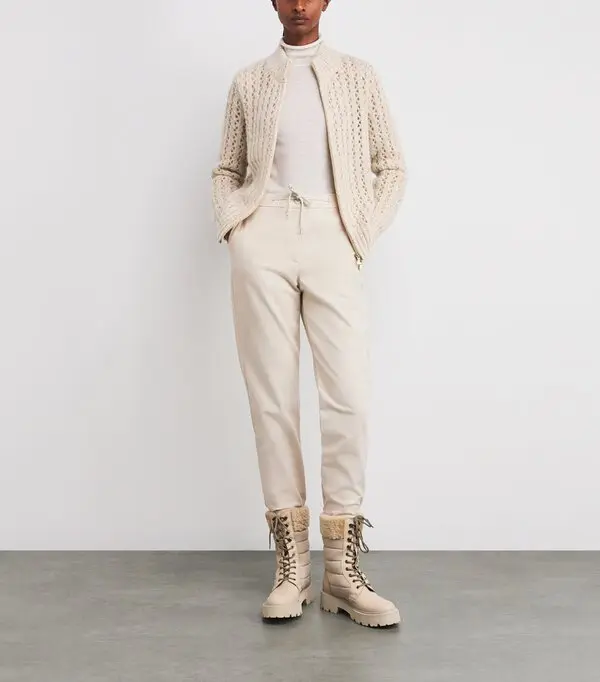 Eleventy Cotton-blend Drawstring Trousers