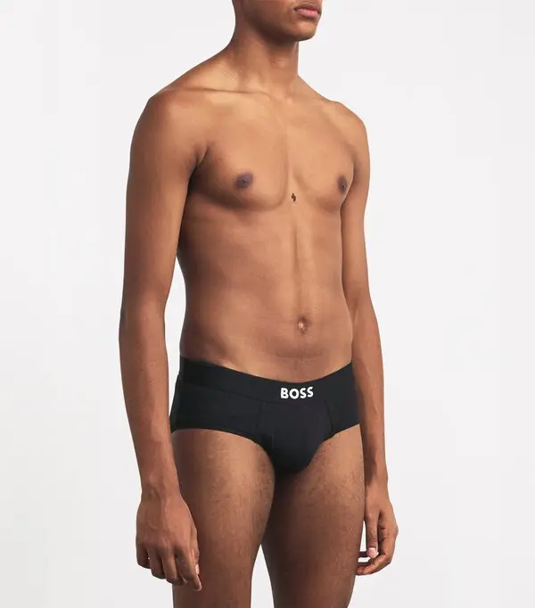 BOSS Stretch-cotton Logo Briefs