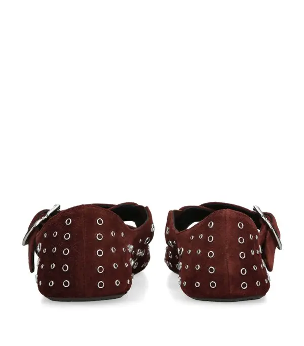 Alaïa Suede Criss-cross Ballet Flats - Brown