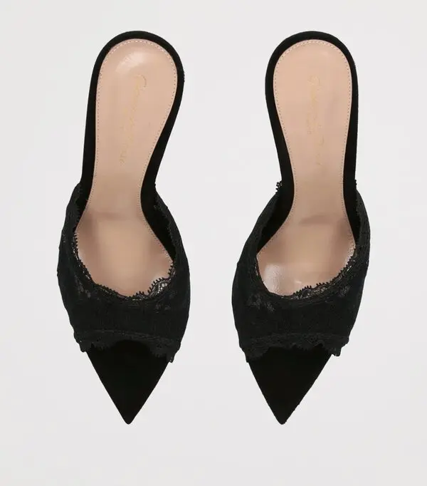GIANVITO ROSSI Lace Claudia Mules - Black
