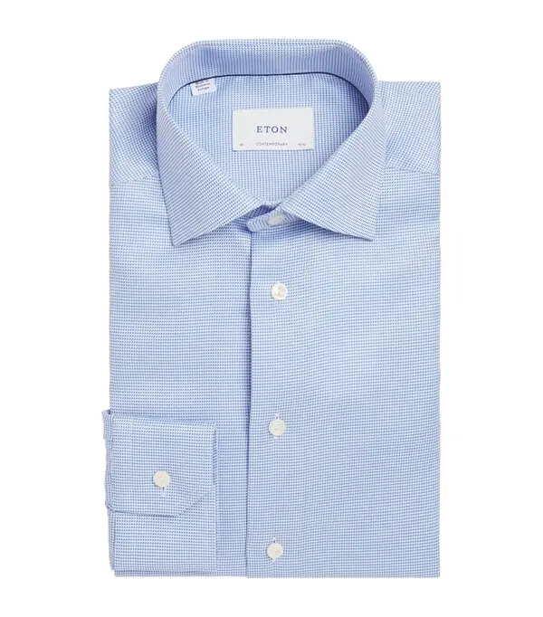 Eton Cotton Twill Contemporary Fit Shirt - Blue