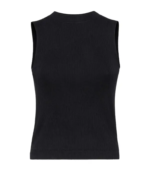 Brunello Cucinelli Cotton Ribbed Tank Top - Black
