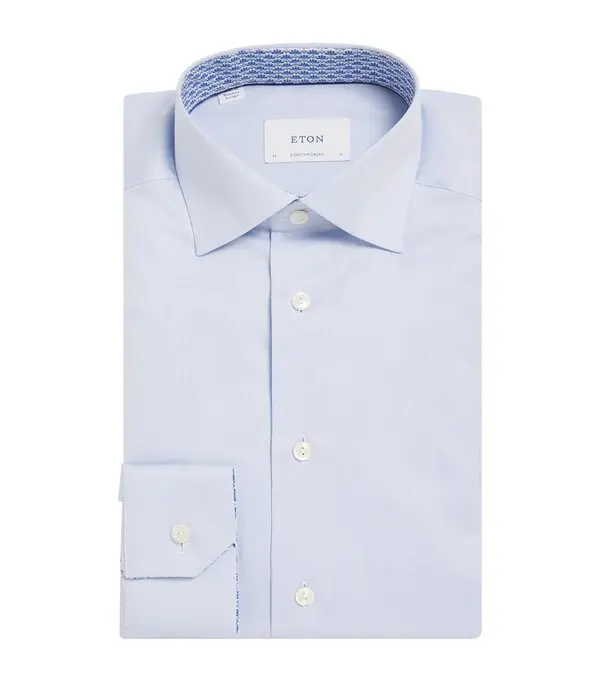 Eton Cotton Twill Contemporary Fit Shirt - Blue