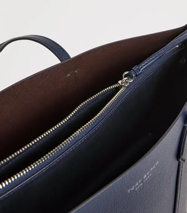 Tory Burch Leather Perry Tote Bag - Navy