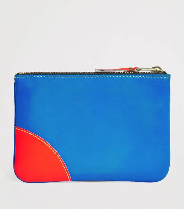 Comme Des Garçons Small Leather Super Fluo Pouch - Blue