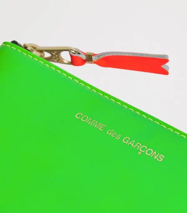 Comme Des Garçons Small Leather Super Fluo Pouch - Blue