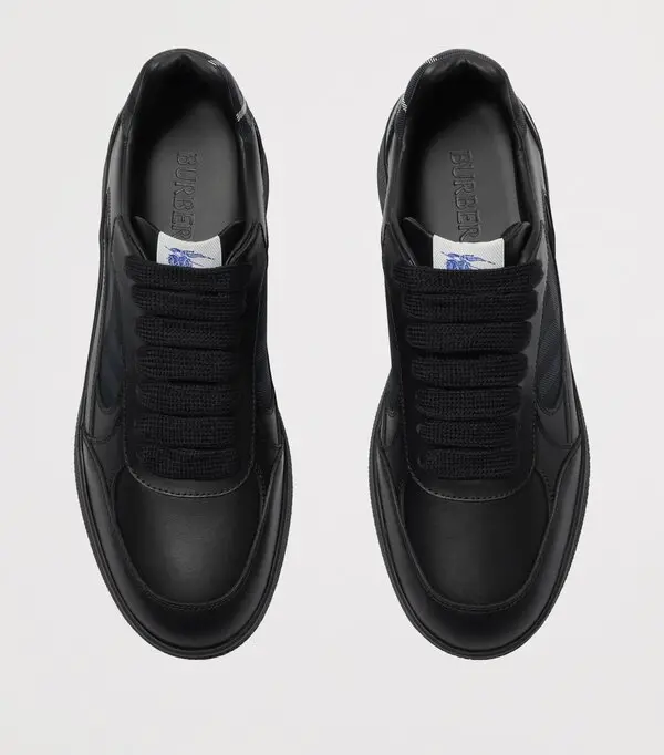 Burberry Leather Check Terrace Sneakers - Black