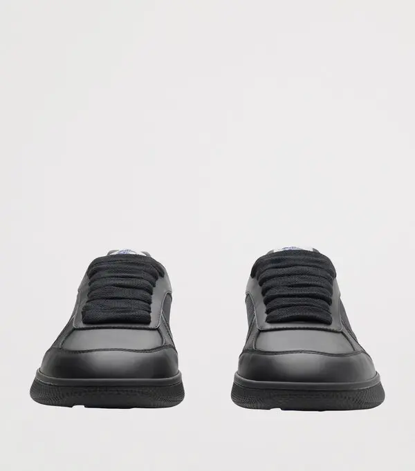Burberry Leather Check Terrace Sneakers - Black