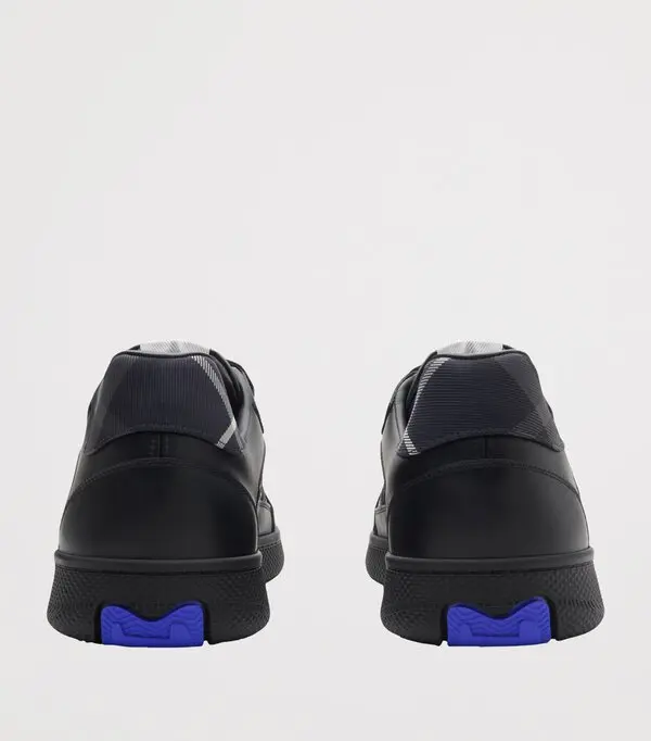 Burberry Leather Check Terrace Sneakers - Black