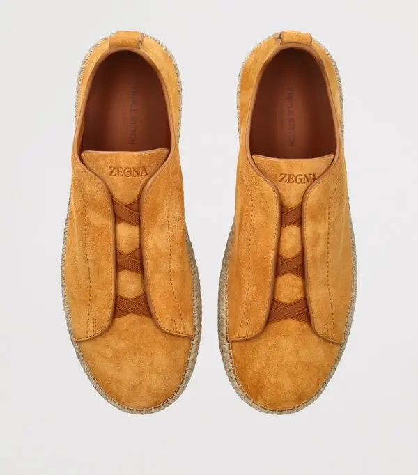 Zegna Suede Triple Stitch Espadrilles
