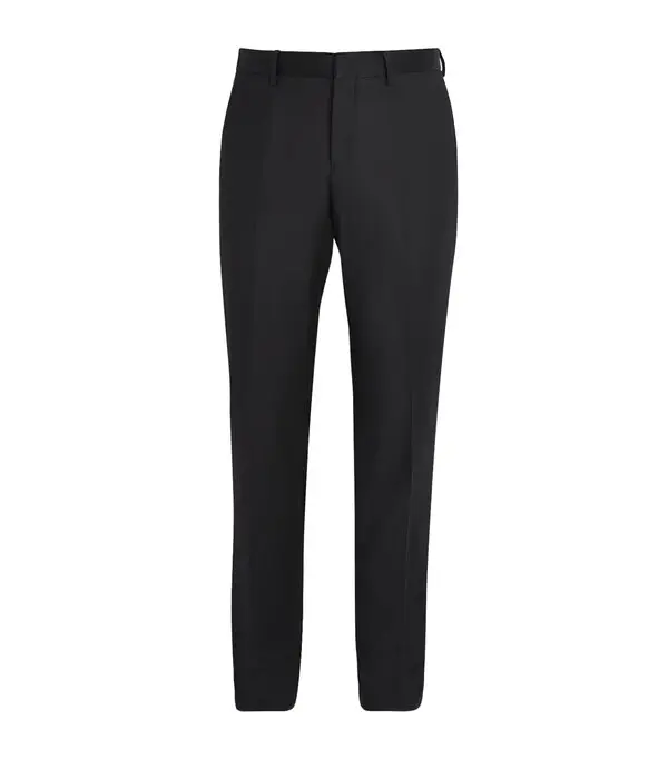 Emporio Armani Virgin Wool Tailored Trousers - Black
