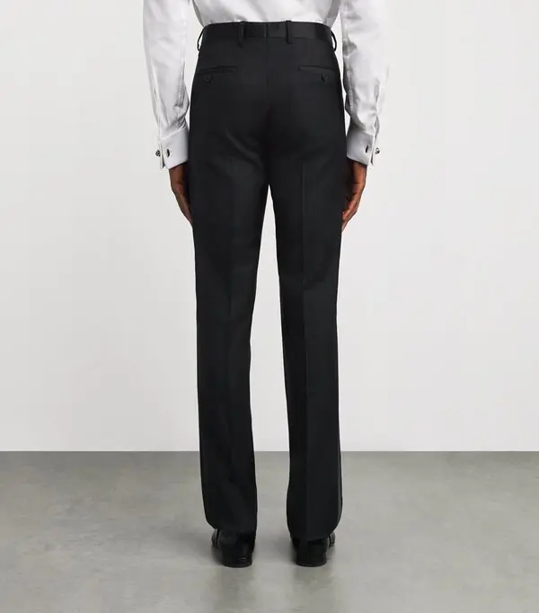 Emporio Armani Virgin Wool Tailored Trousers - Black