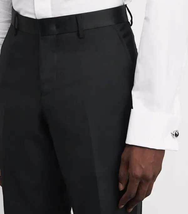 Emporio Armani Virgin Wool Tailored Trousers - Black