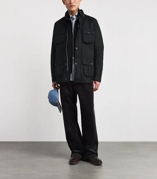 Barbour Cotton Waxed Jacket - Black