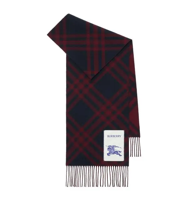 Burberry Cashmere Check Scarf - Blue