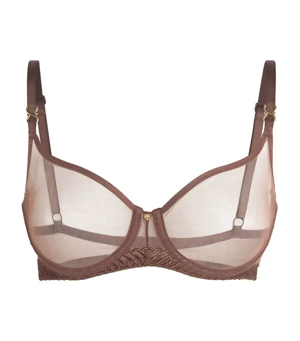 AUBADE Sheer Emotion Underwired Half-cup Bra - Brown