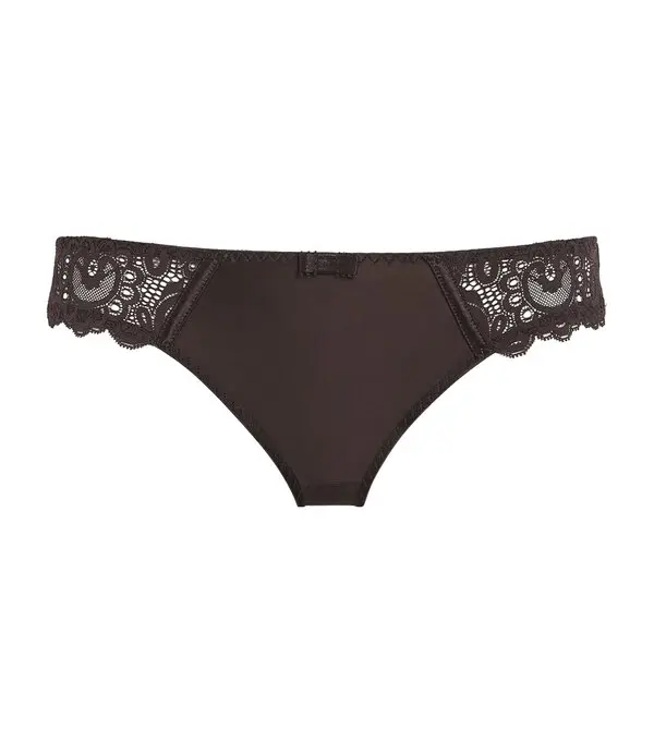 Maison Lejaby Cotton Lace-detail Gaby Briefs - Brown