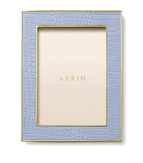 Aerin Leather Classic Photo Frame - Blue