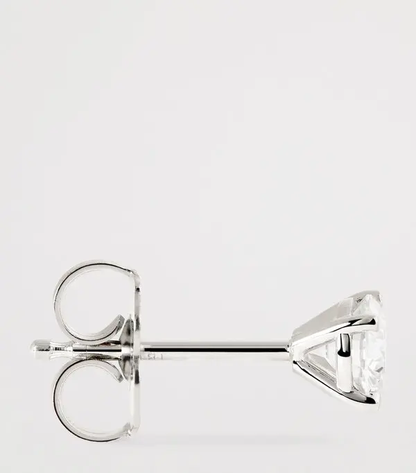 Harrods Gold And Diamond Stud Earrings - White