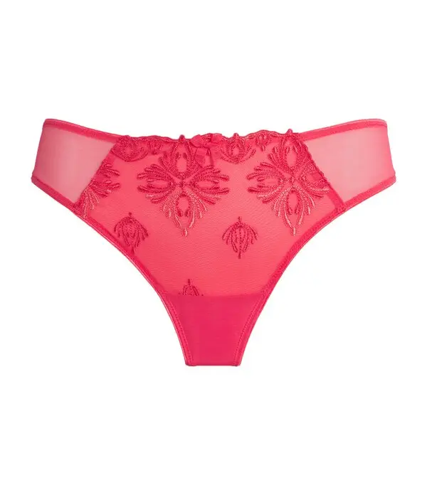Chantelle Lace Champs Élysées Tanga Briefs - Red