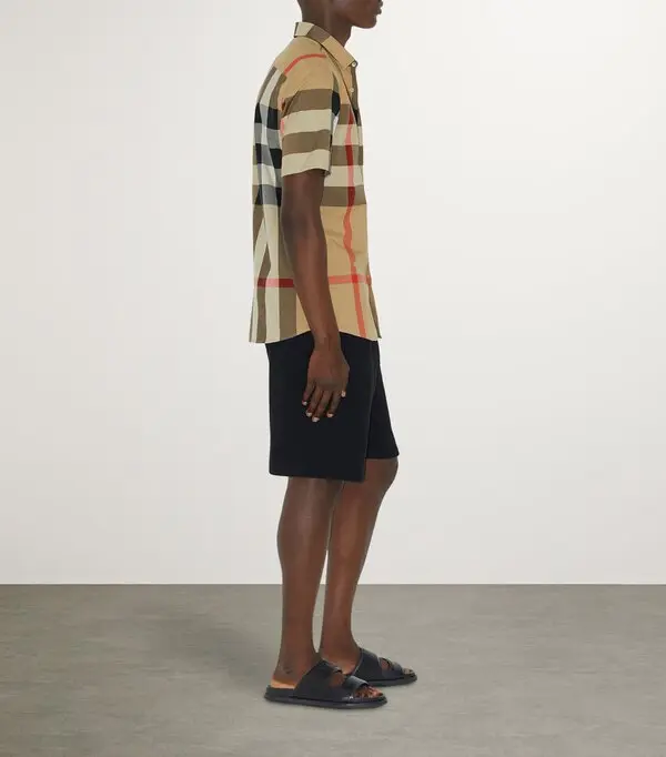 Burberry Cotton Enlarged-check Short-sleeve Shirt - Beige