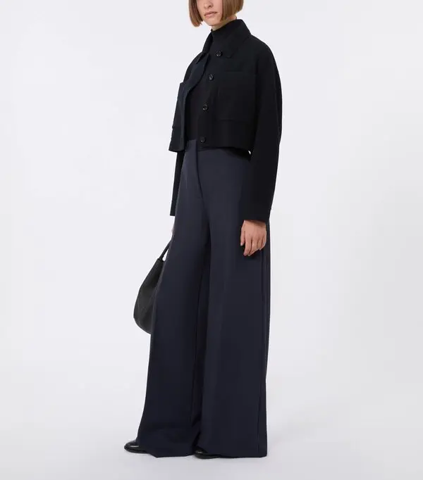 Max Mara Jersey Wide-leg Trousers - Blue