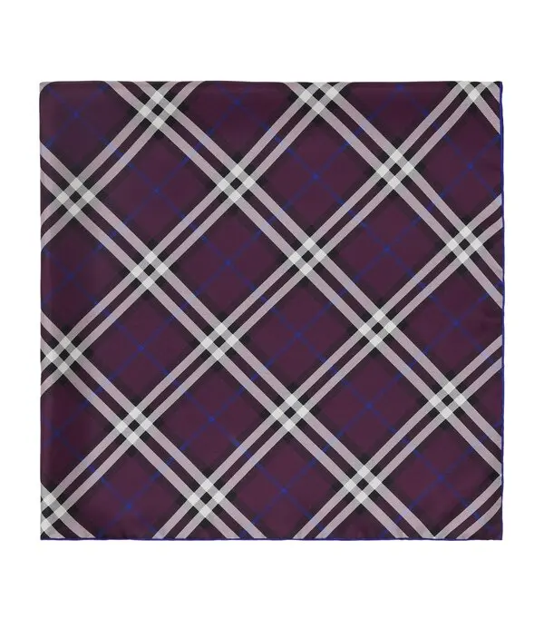 Burberry Silk Check Scarf - Purple