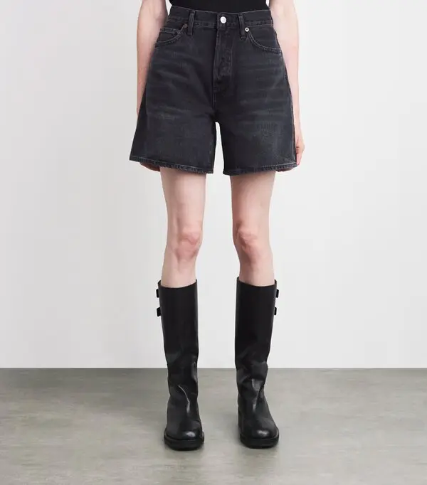 AGOLDE Dame Wide-leg Denim Shorts