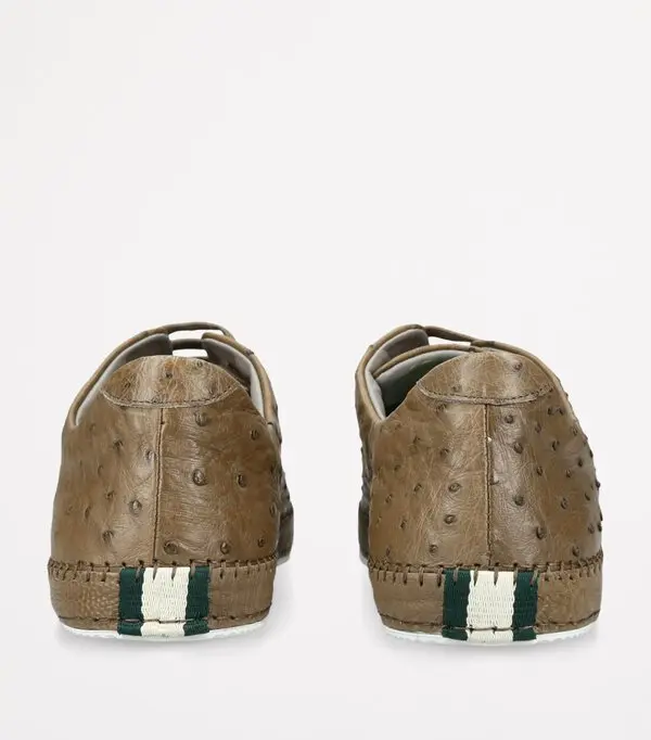 BROTINI Ostrich Leather Low-top Sneakers - Grey