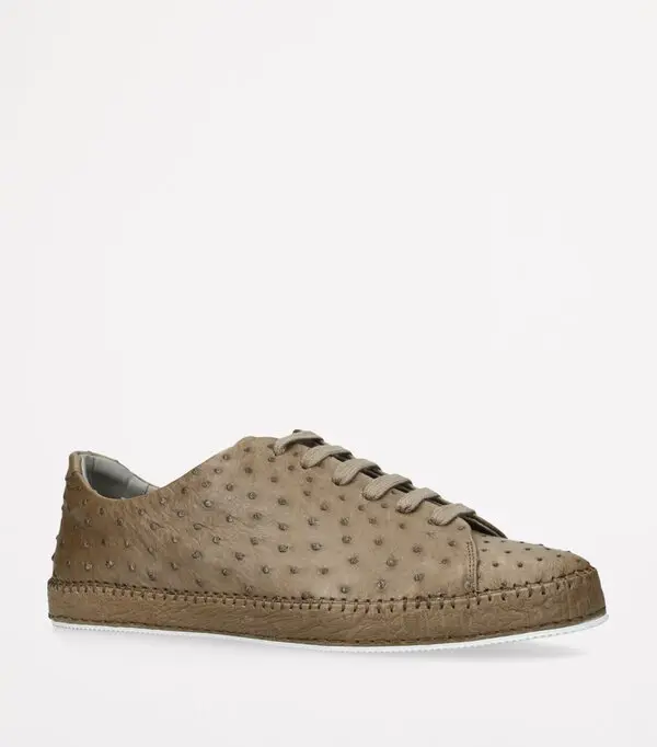 BROTINI Ostrich Leather Low-top Sneakers - Grey