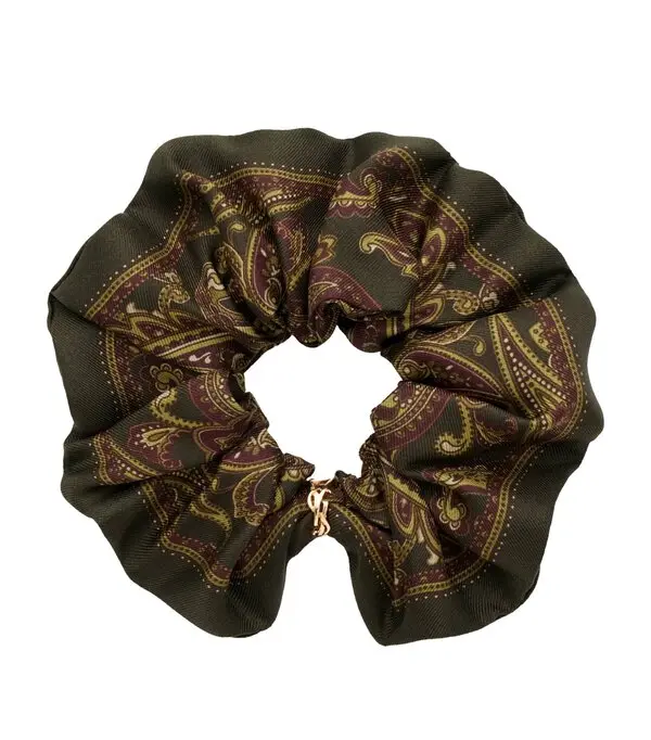 Saint Laurent Silk Paisley Scrunchie - Green