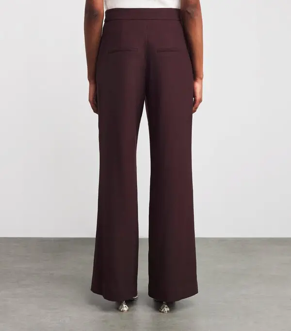 Veronica Beard Tonelli Wide-leg Trousers - Burgundy